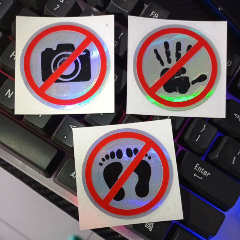 Hologram cutting stickers are prohibited from photos, no stepping on ...