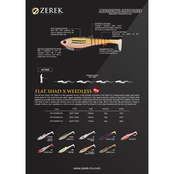 Zerek Flat Shad X Weedless 145mm | Shopee Malaysia