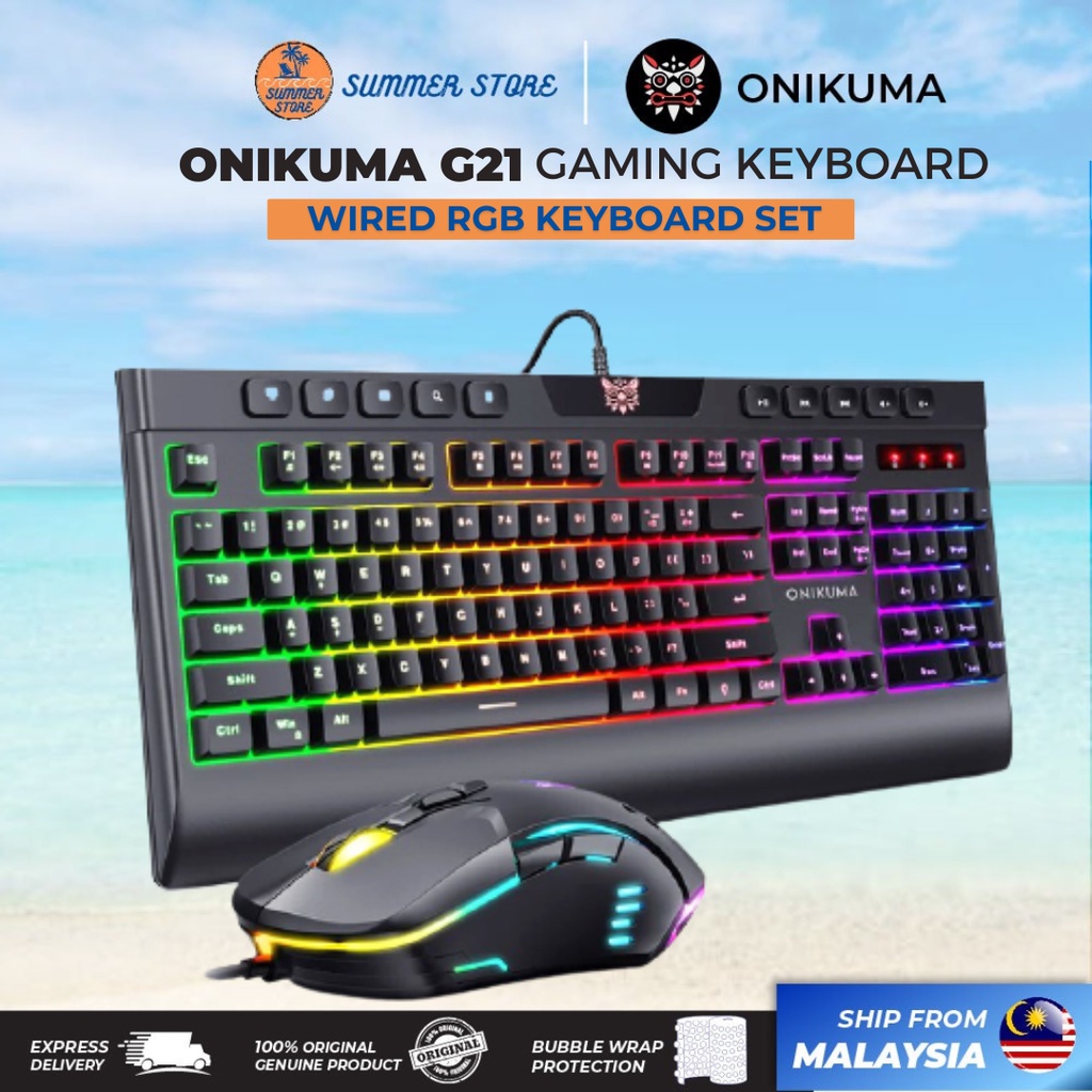 Onikuma G21 Professional PC Gaming Combo Set G21 RGB Backlit Computer ...