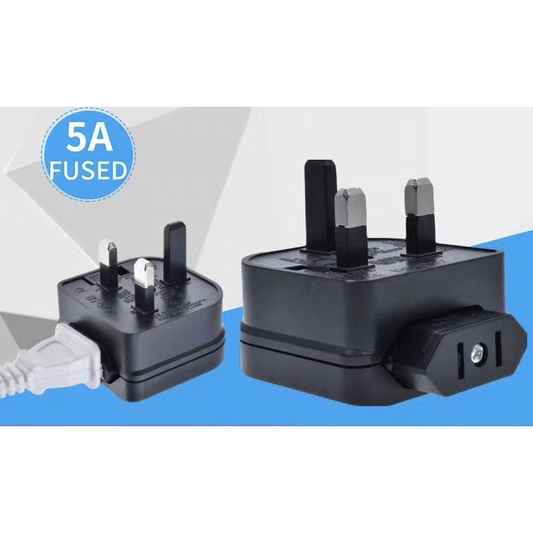 UK PLUG 3 PIN PLUG TOURISM CONVERSION PLUG WITH 5A FUSE, BRITISH SOCKET ...