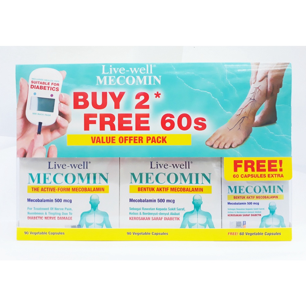 Live Well Mecomin 500mcg 90s x 2 + 60s | Shopee Malaysia
