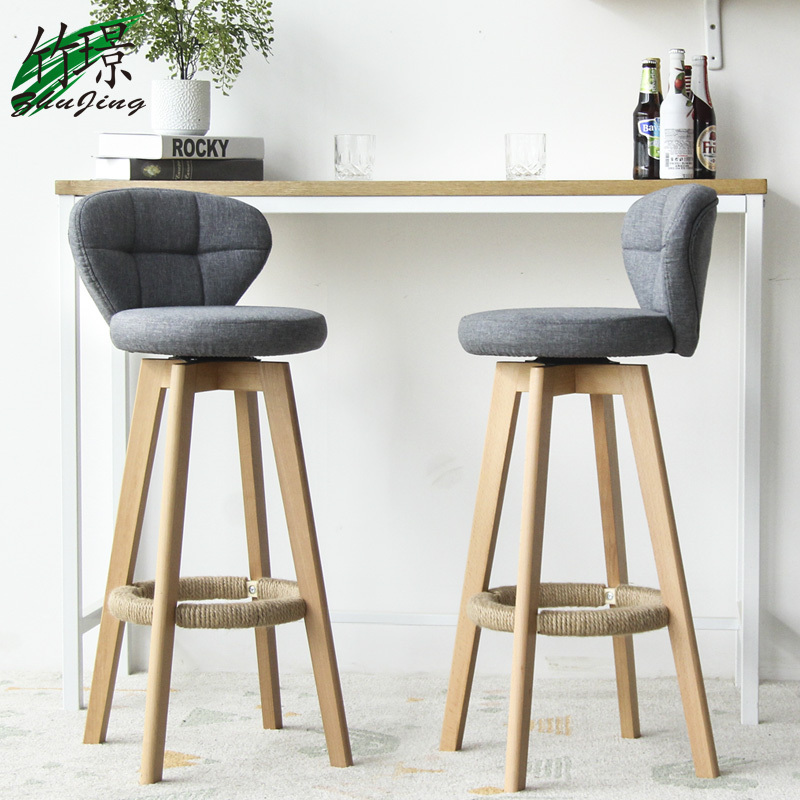 Scandinavian Luxury Bar Chair Stool Fabric Iron Kerusi Tinggi Nordic ...