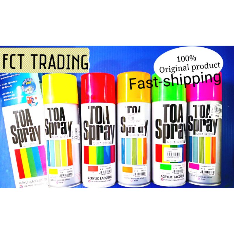 TOA SPRAY PAINT/ACRYLIC LACQUER SPRAY FLUORESCENT COLOURS | Shopee Malaysia