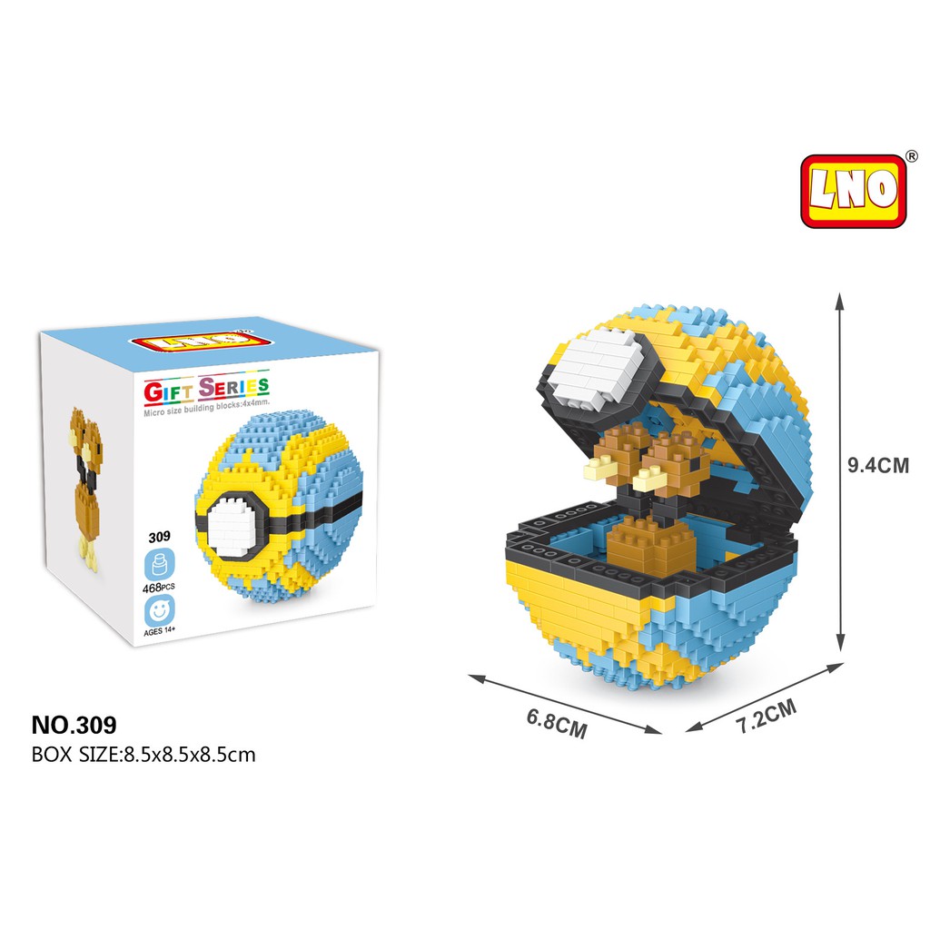 Nano Blocks Pocket Monster Bikachu Pokeball Building Blocks Pokemon ...