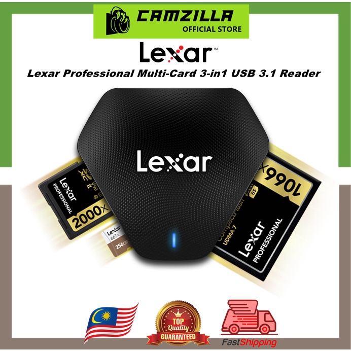 Lexar Professional USB 3.1 Multifunction Card Reader 3 in 1 For SD Card ...