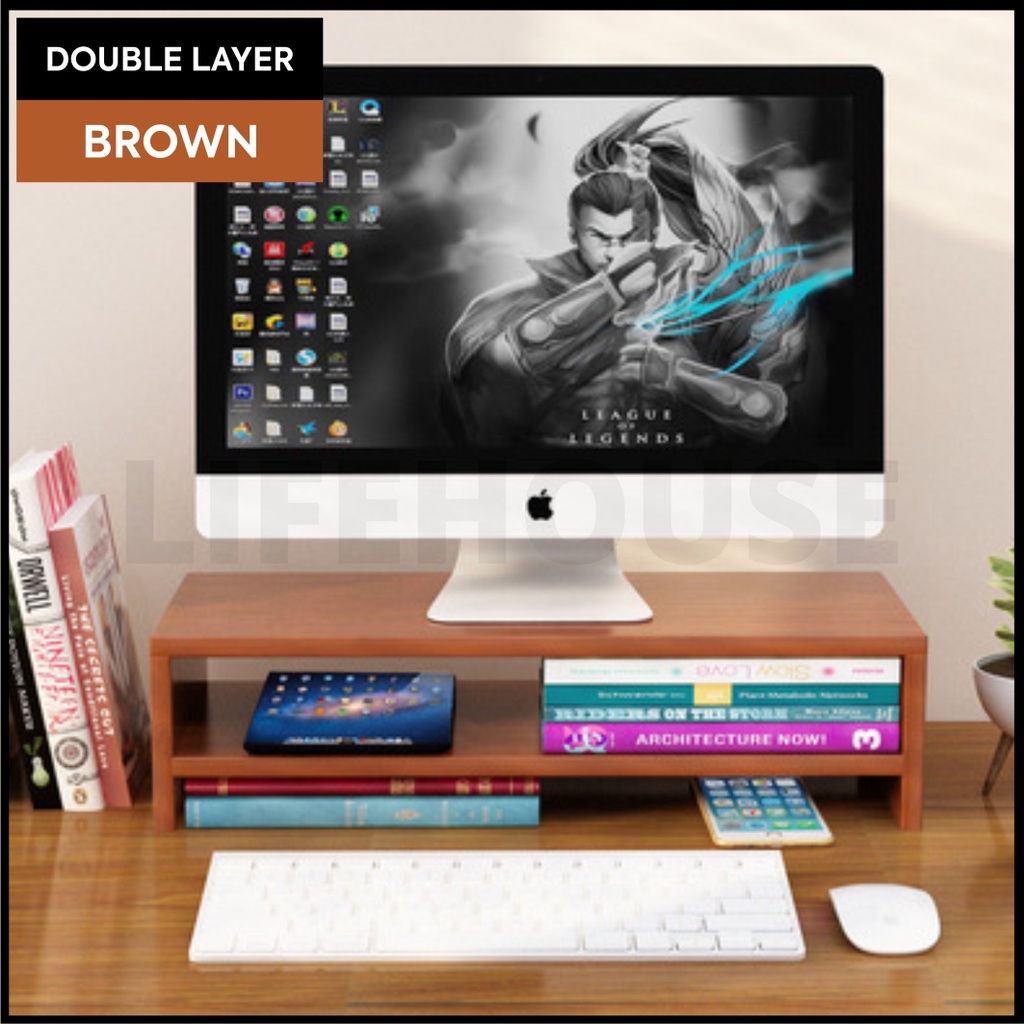 1/2 Tier Screen Monitor Shelf Computer Rack Monitor Stand Riser Monitor ...