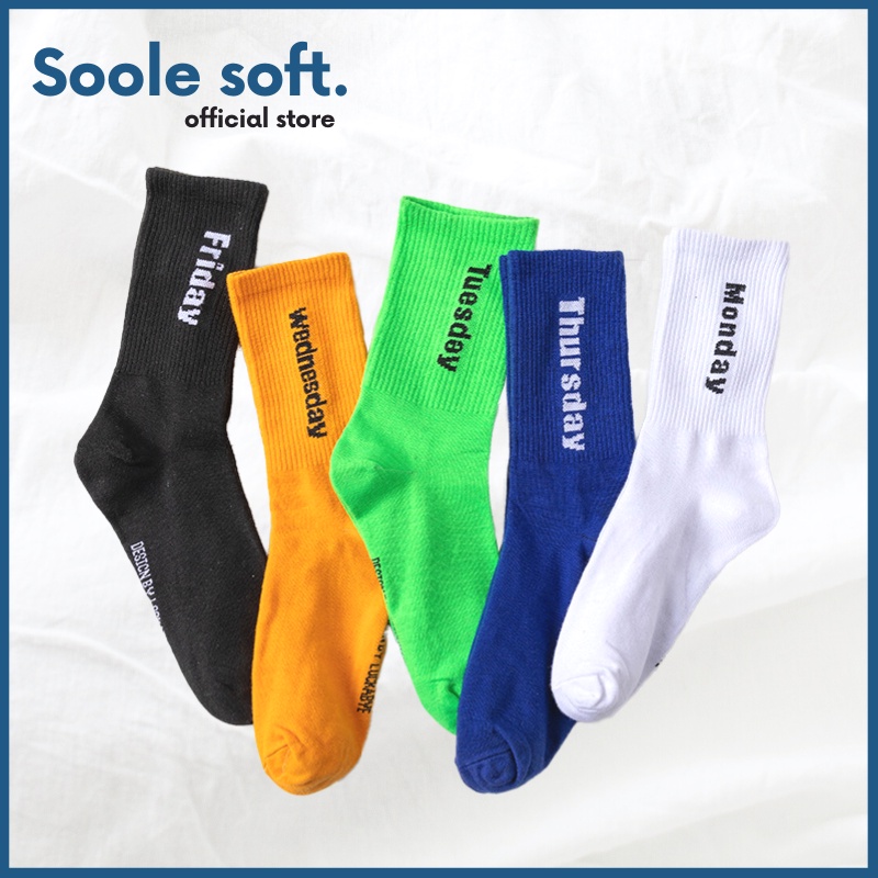 Korean Unisex Socks Crew Street Style Neon Colour Stokin Women Men Girl ...