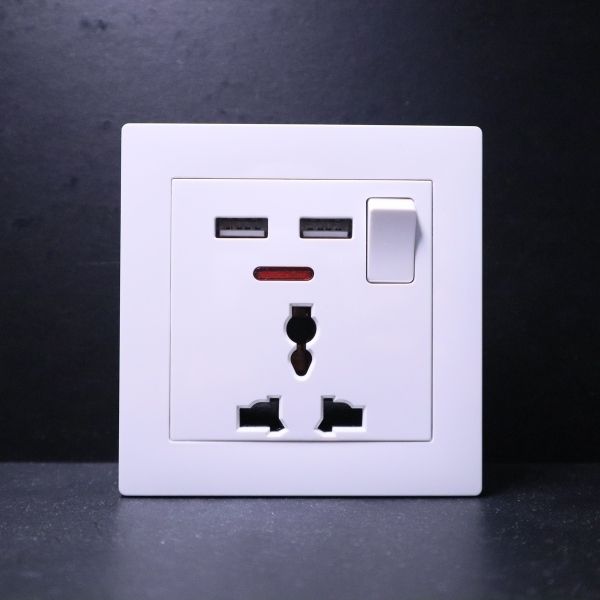 VLG Multi Wall Switch Socket With Neon (2 USB) | Shopee Malaysia