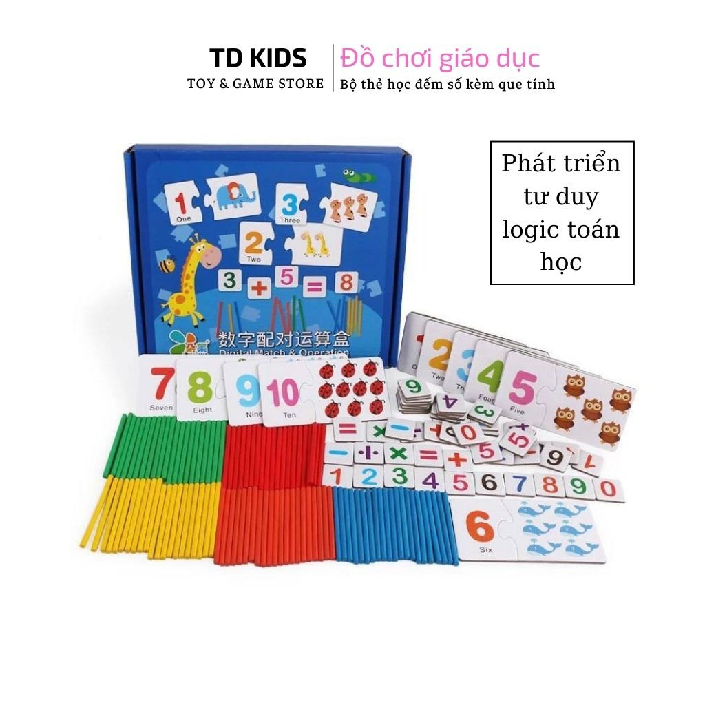 Number and calculation matching card set with counting sticks to help ...