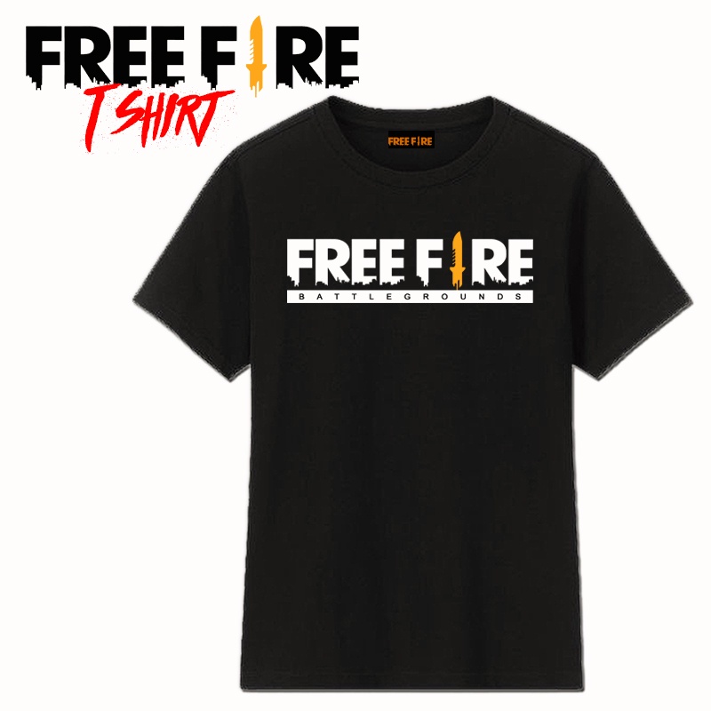 Baju Gamer Free Fire Original Logo Print T Shirt 100% Soft Premium Soft ...