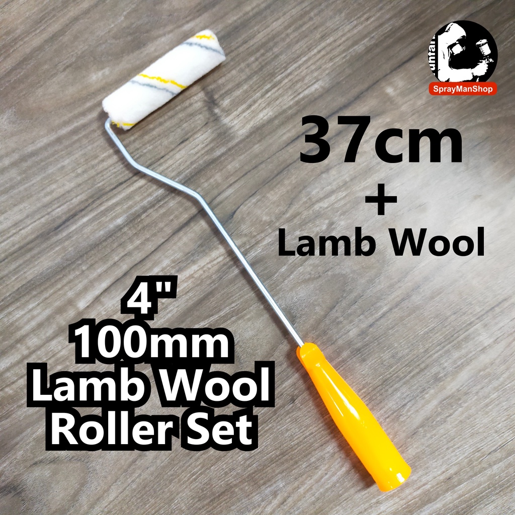 Paint Roller 4" Inch 100mm Mini Roller Lamb Wool & Cotton Wool For ...