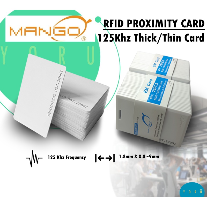 Original MANGO RFID Proximity EM Thin & Thick ID Card 125Khz 0.8~1.8mm ...