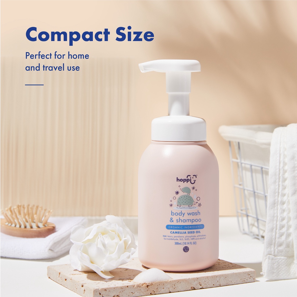 Hoppi 100% Organic Baby Wash & Shampoo (300ml/Bottle) | Shopee Malaysia