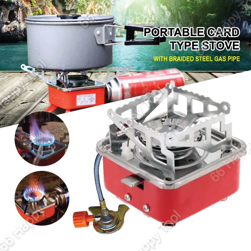 K-202 K-203 Portable Card Type Stove Gas-Powered Free Carry Pouch Mini ...