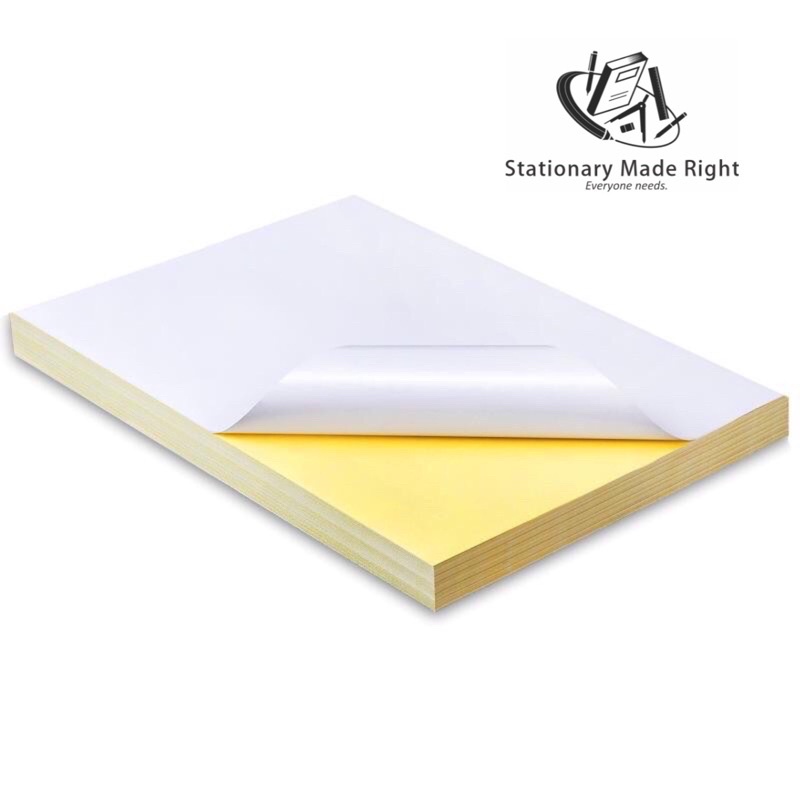 A4 White Sticker Paper Matte Sticky Label Printing Sheet (10sheets ...
