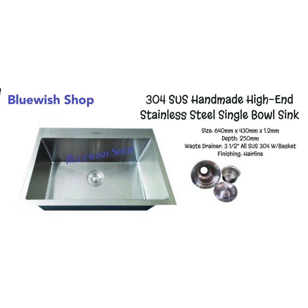 304 SUS Stainless Steel High-End Hand Made Single Undermount Sink ...