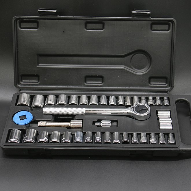 ZHONGXIN Set Kotak Soket Spanar Screwdriver Hardware 40pcs Hand Tools Ratchet Socket Set Tool ...