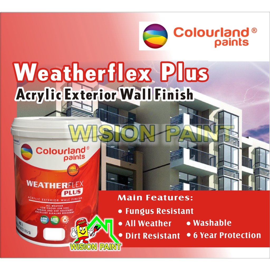 (1L) Weatherflex Plus / Colourland Paints / Acrylic Exterior Wall ...
