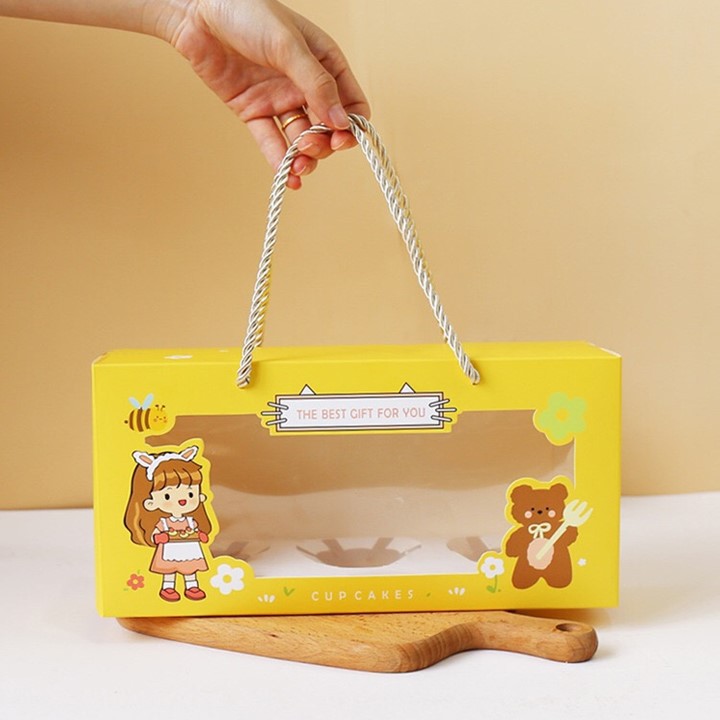 5 Pcs Cupcake Packaging Box, Muffin Box, Bakery Packaging Box, Kotak ...