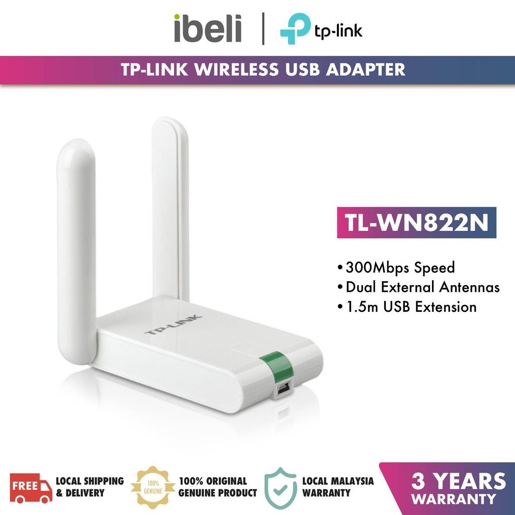 TP-Link High Gain Wireless USB Wi-Fi Adapter (300Mbps) TL-WN822N ...