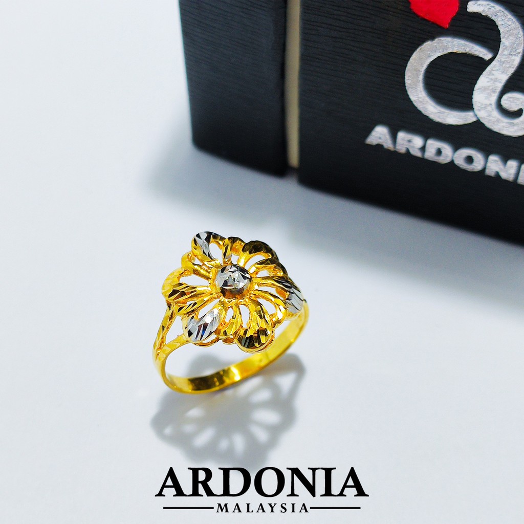 ARDONIA Cincin Bunga Spin Emas 375 (9K Gold / 375 Gold) | Shopee Malaysia