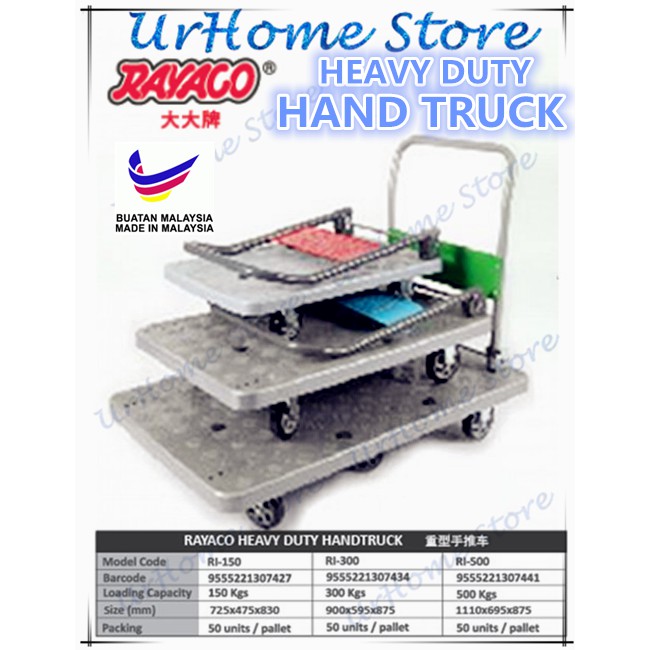 RAYACO 150KG / 300Kg / 500KG 重型手推车 Heavy Duty Hand Truck Foldable Platform Trolley TRUCK TROLLI ...