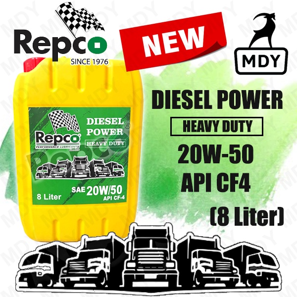 REPCO DIESEL POWER 20w50 CF-4 Heavy Duty Engine Oil 8L | Shopee Malaysia