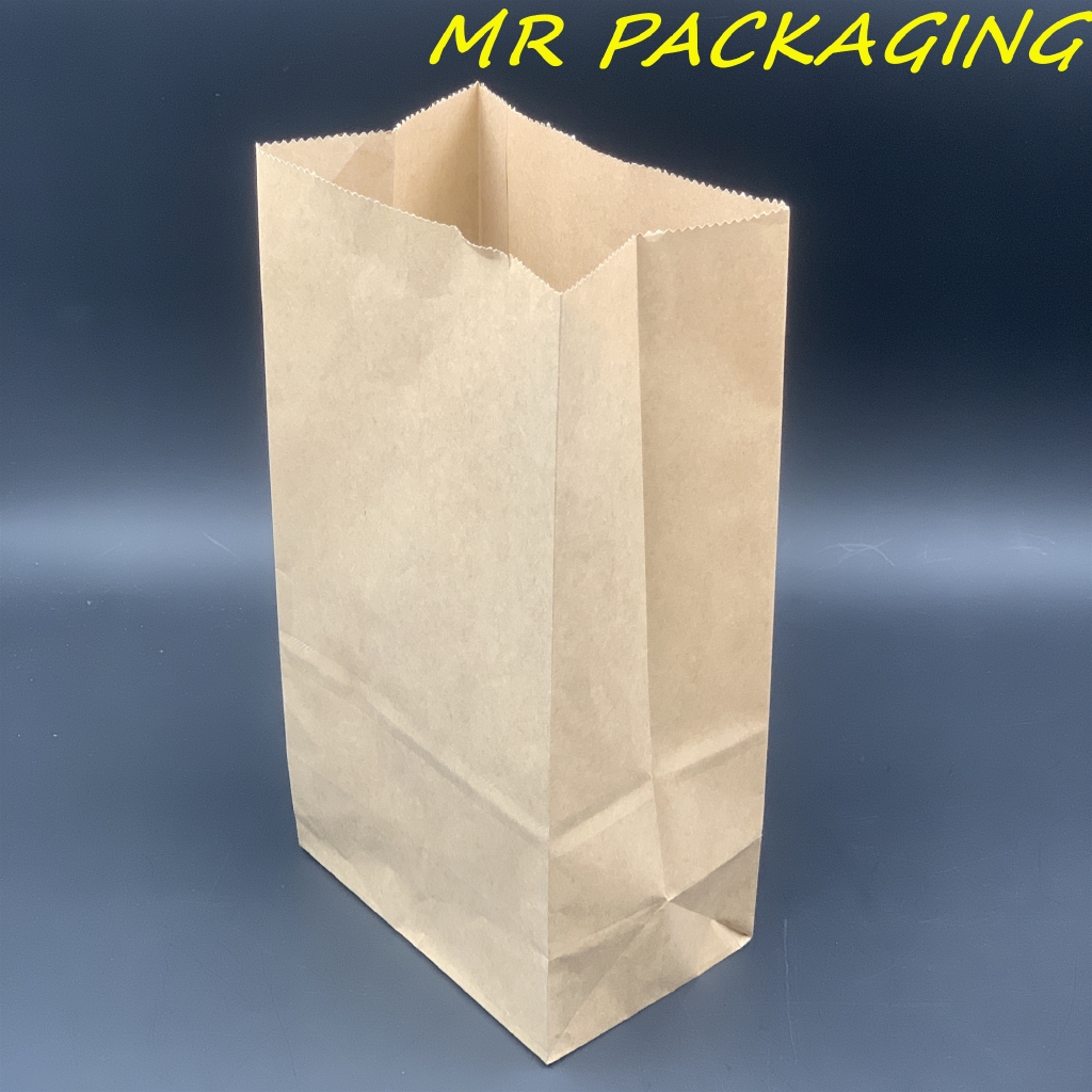 SOS Paper Bag # 4 [ 100pcs± ] Food Grade - SOS 4 - Paper Bag with Base ...