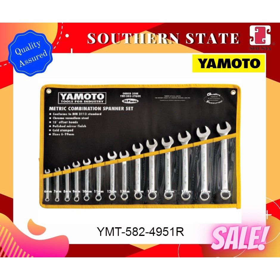 YAMOTO CV COMBINATION SPANNER SET 14PC AND 25PC YMT-582-4951R AND YMT-582-4951S | Shopee Malaysia