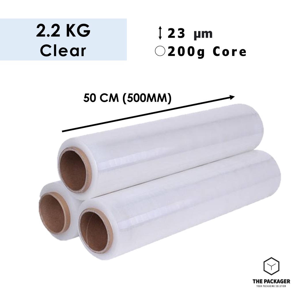 2.2 KG Stretch Film 23 MICRON X 500MM X 2.2KG (TRANSPARENT) | Shopee Malaysia