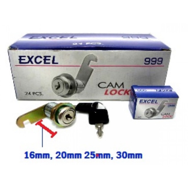 EXCEL CAM LOCK 999 / ZINC ALLOY DRAWER LOCK (MADE IN MALAYSIA) | Shopee ...