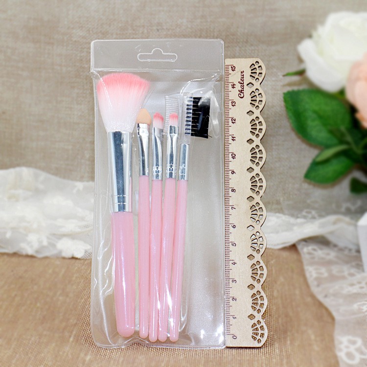 Mini Makeup Brush Set Blush Brush 5 Pieces Pink Beauty Tools | Shopee ...