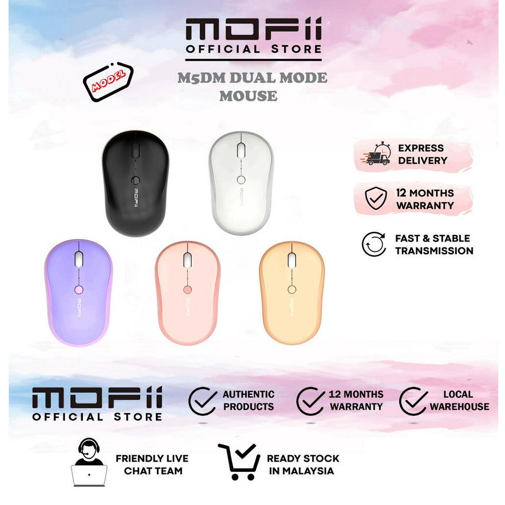MOFII M5DM Dual Mode 2.4G + Bluetooth 5.0 Wireless Mouse With Midsize ...