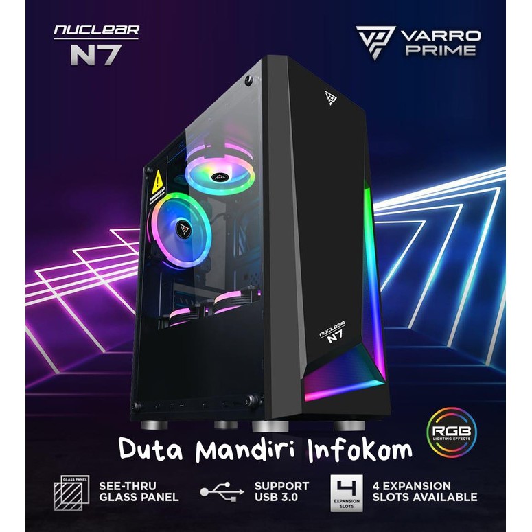 Varro Prime Nuclear N7 - Tempered Glass m-ATX Gaming Case | Shopee Malaysia