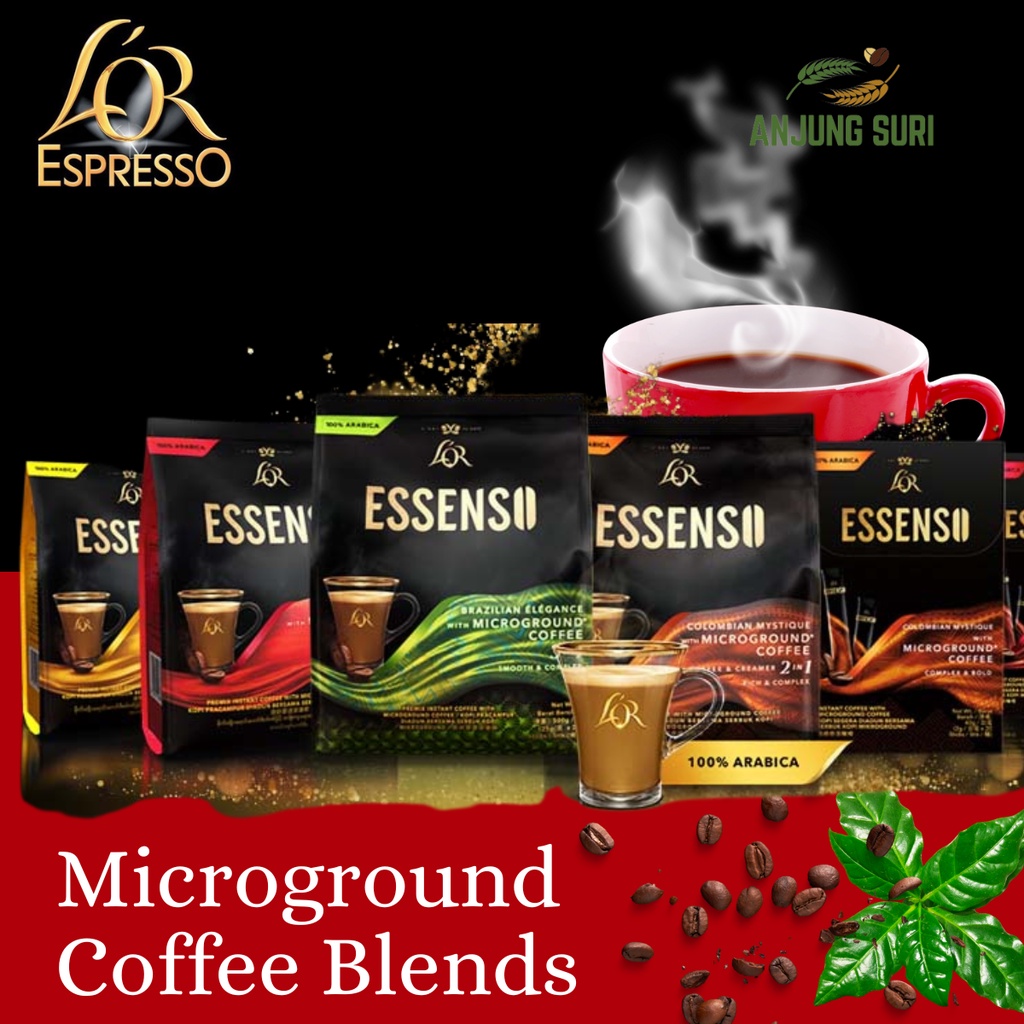 L'OR ESSENSO 3-in-1 Premium Microground Coffee Sachets Black Coffee ...