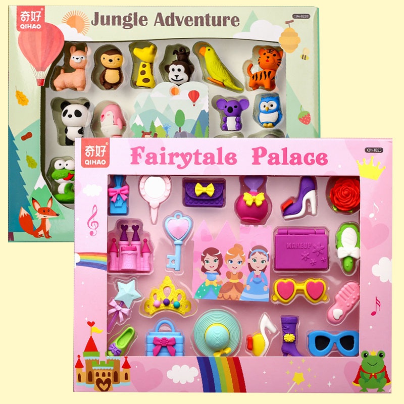 Eraser Set Birthday Gift Set Ice Cream Unicorn Carton Pemadam Comel ...