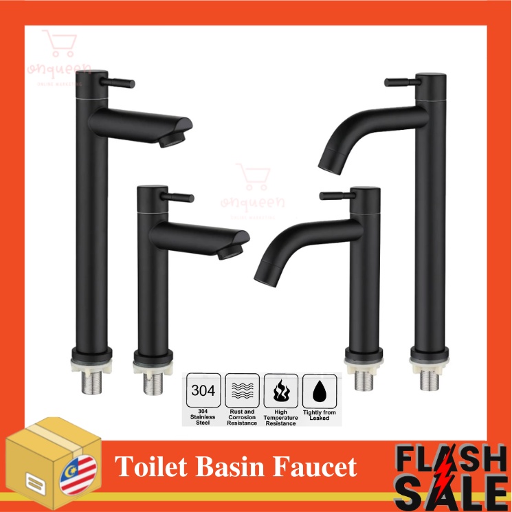 304 Basin Tap Stainless Steel Bathroom Faucet Water Tap Tandas Paip ...