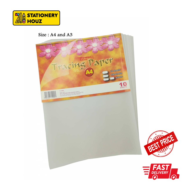 Stationery Houz A4 / A3 Tracing Paper 95 gsm 100sht / Quality imported ...