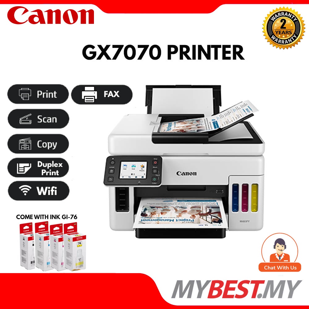 Canon Maxify GX6070 / GX7070 A4 Easy Refillable Ink Tank Printer All In ...