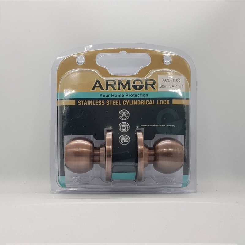 ARMOR S304 Stainless Steel Cylindrical Lock Copper/Bronze (ACL-1100 ...
