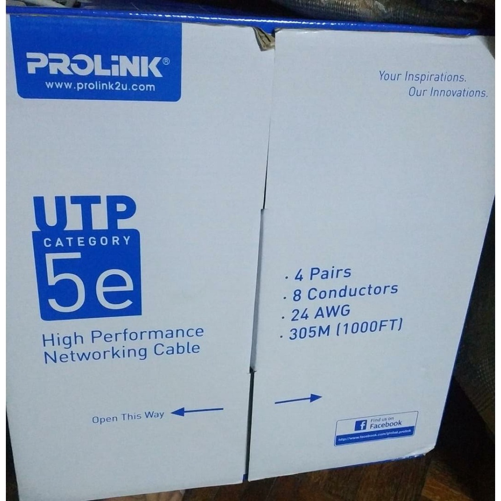 PROLINK CAT5E UTP NETWORK ETHERNET CABLE UNTUK KEGUNAAN NETWORK CCTV ...