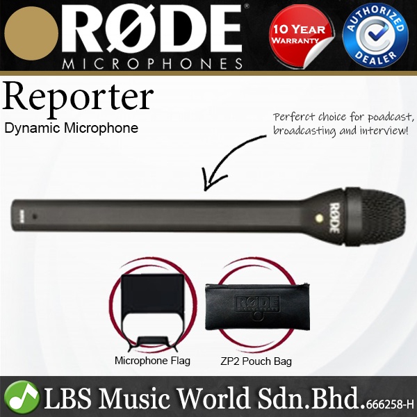 Rode Reporter Handheld Omnidirectional Dynamic Interview Mic Microphone ...