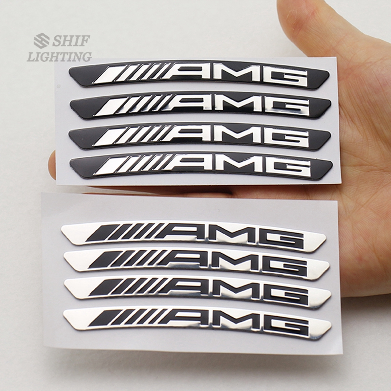 4 x Metal /// AMG Letter Logo Car Auto Wheel Tire Decorative Emblem ...