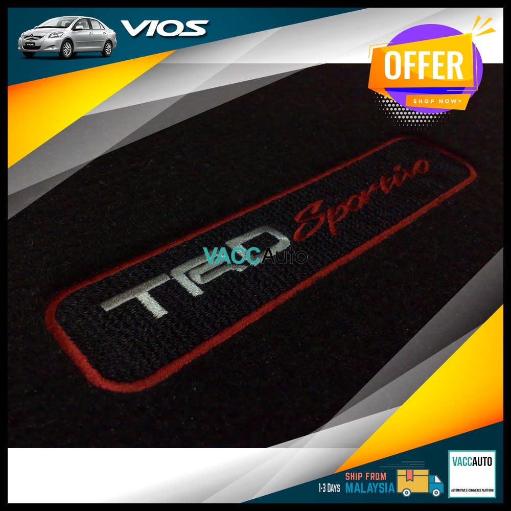 [Original] Toyota Vios (2nd Gen) TRD Sportivo Floor Carpet Red Line ...