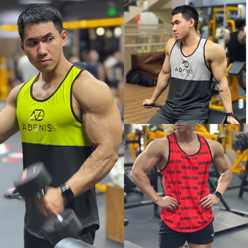 Adonis The Gentleman" tank top with loose, open back, flattering figure ...