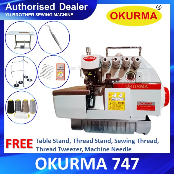 🌸Ready Stock🌸 Okurma 747 Overlock Industry Sewing Machine/ Mesin Jahit ...
