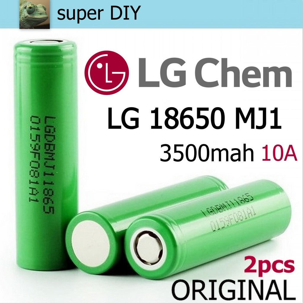 Original LG-INR18650 MJ1 18650 Rechargeable lithium ion li-ion 3500mAh 10A Flat Top High Drain ...