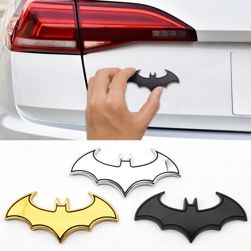 New Car Sticker 3D Metal Bat Logo Batman Sticker Body Rear Decorative ...