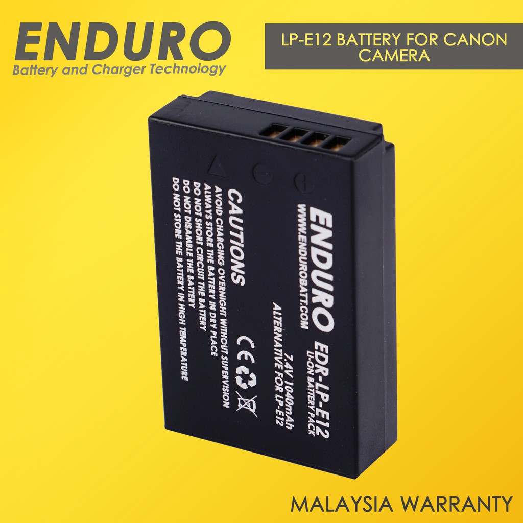 Enduro LP-E12 Battery / FB Tech LP-e12 for Canon Camera (NEW) | Shopee Malaysia