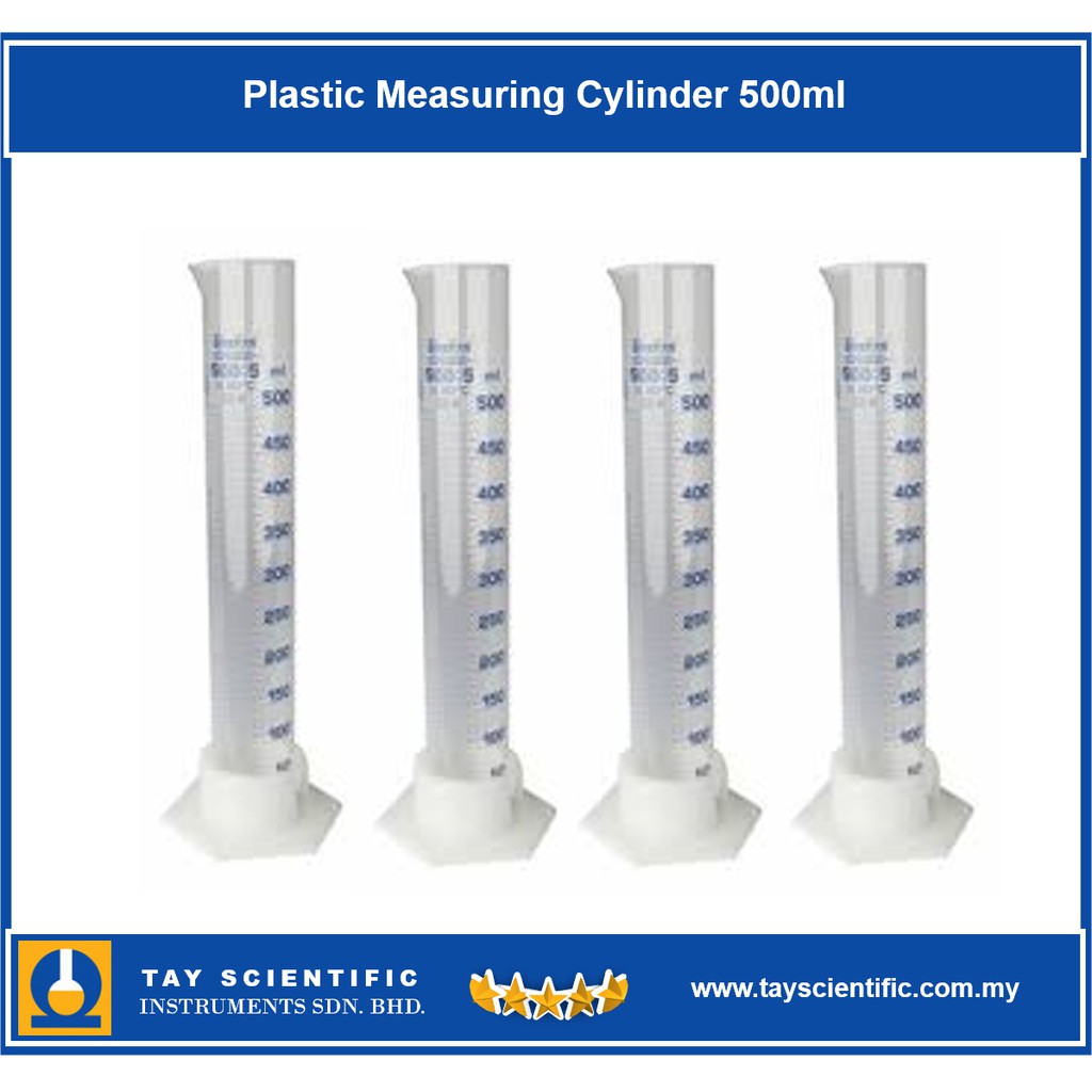 Plastic Measuring Cylinder 500ml, Hexgonal Base (4pcs/box) | Shopee ...